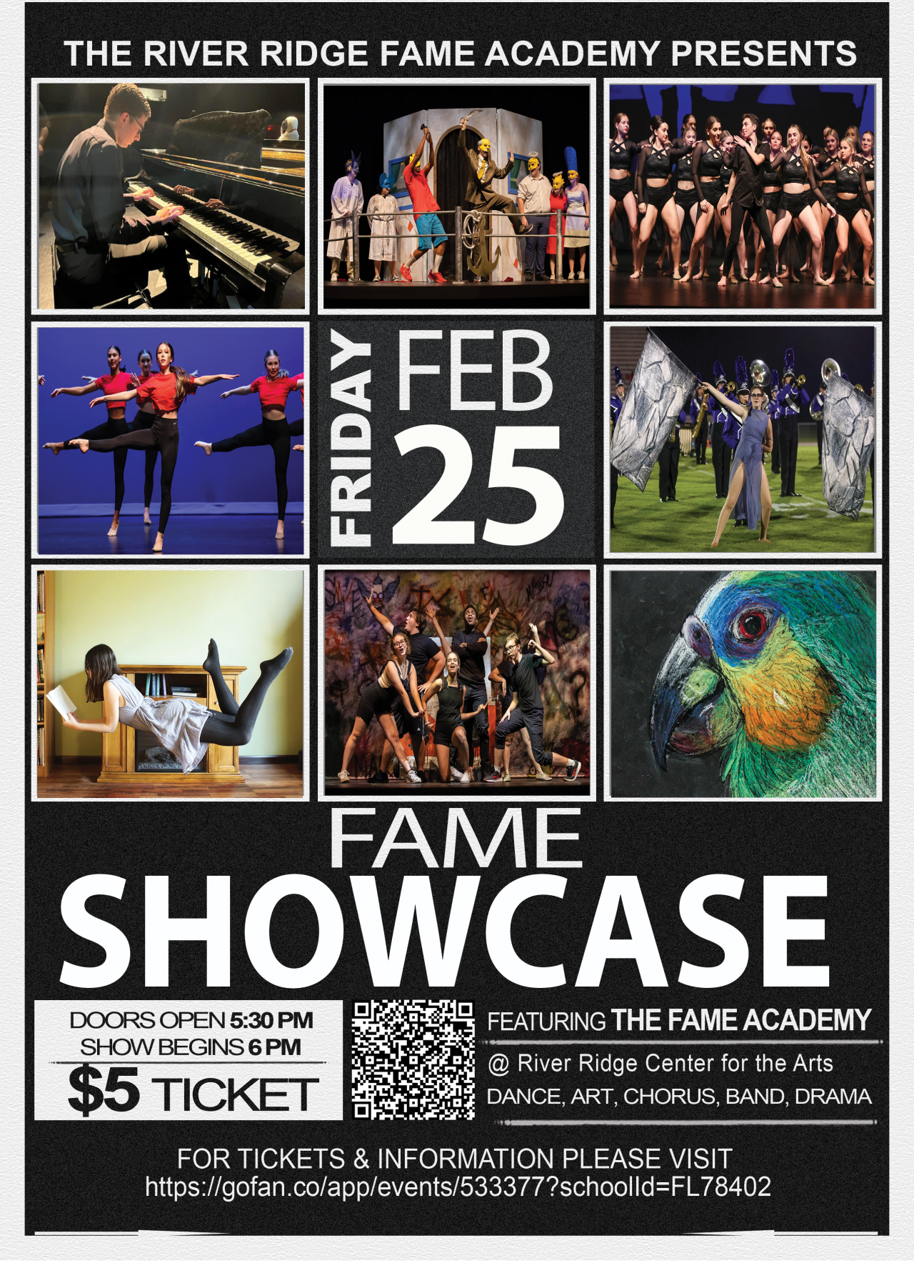 2/25 FAME Showcase 6PM $5 – MS & HS students will perform and show ...